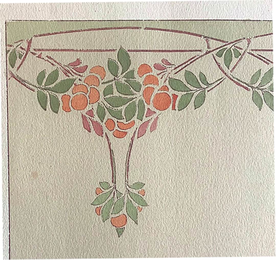 Art Nouveau Wall Stencil #57 Part1 - Stripe Digital Stencil Templates ...