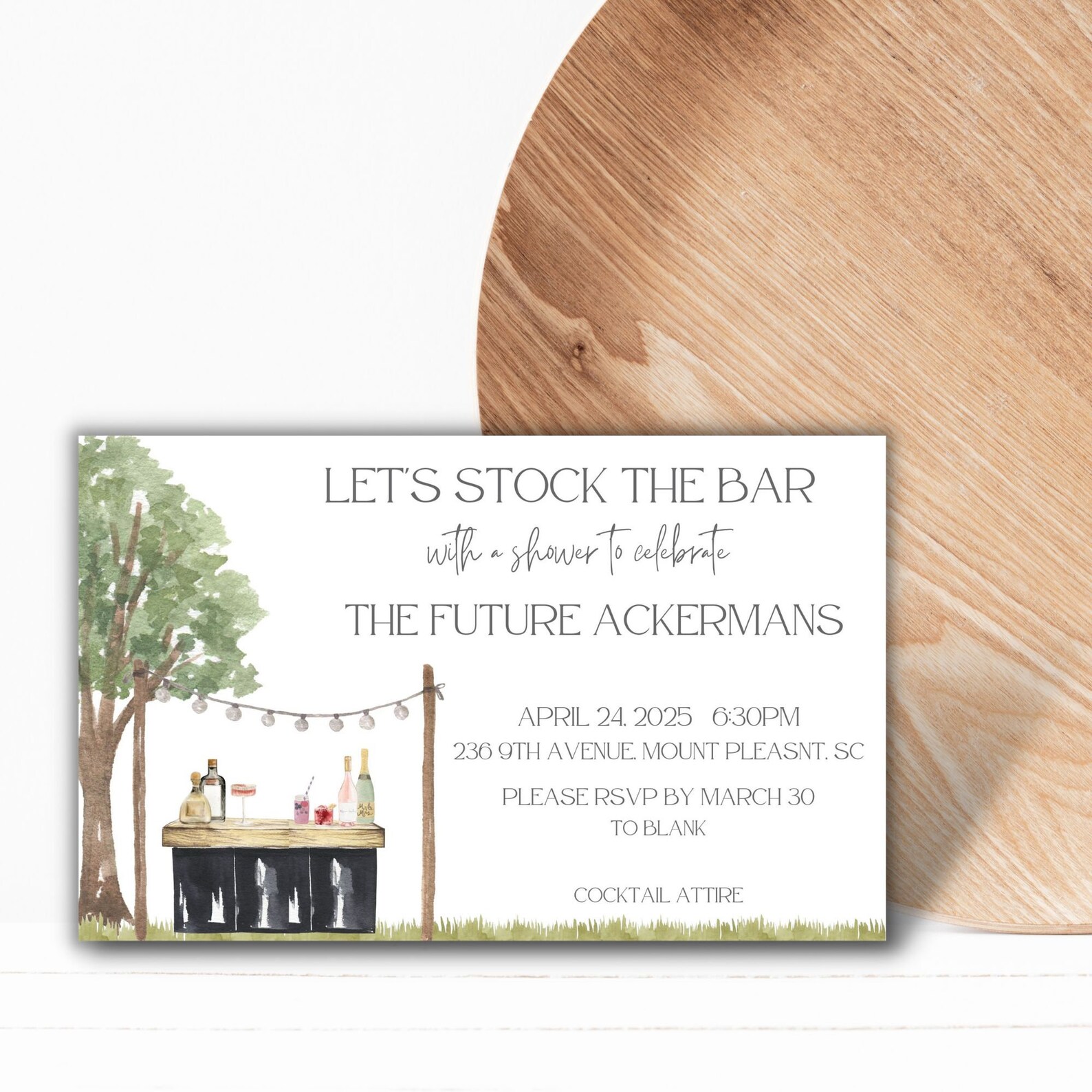 Stock the Bar Invitation, Wedding Shower Invitation, Invitation ...