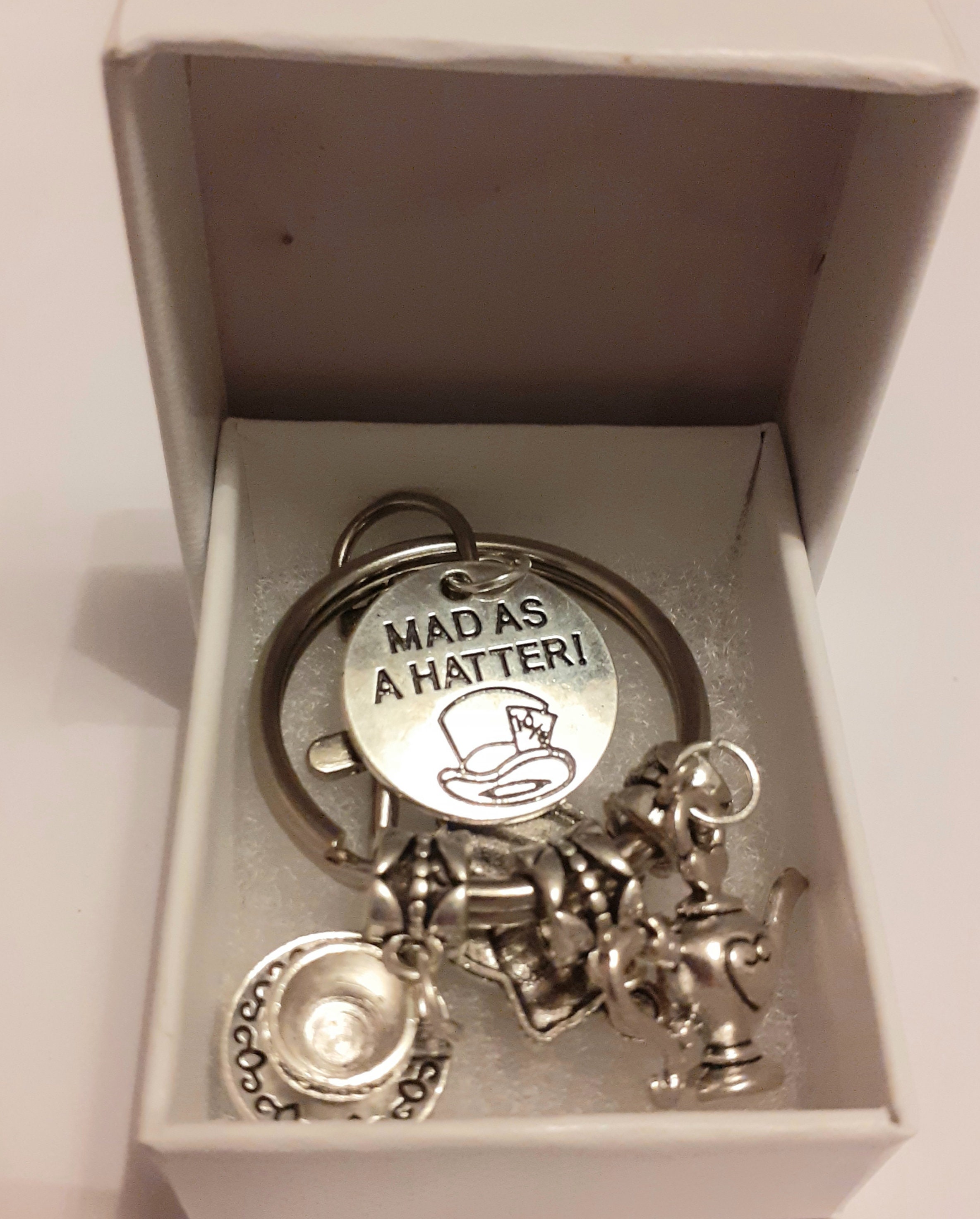 Alice in Wonderland Keyring Bag Charm Mad Hatter With Gift - Etsy UK