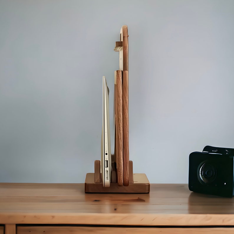 Adjustable Wooden Laptop Stand Vertical Laptop Stand Cloud - Etsy
