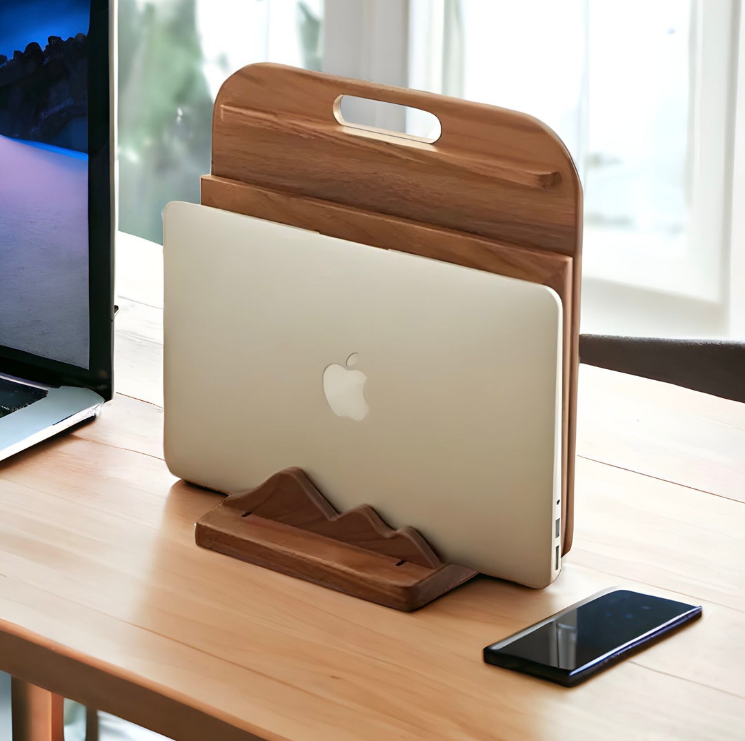 Adjustable Wooden Laptop Stand Vertical Laptop Stand Cloud - Etsy