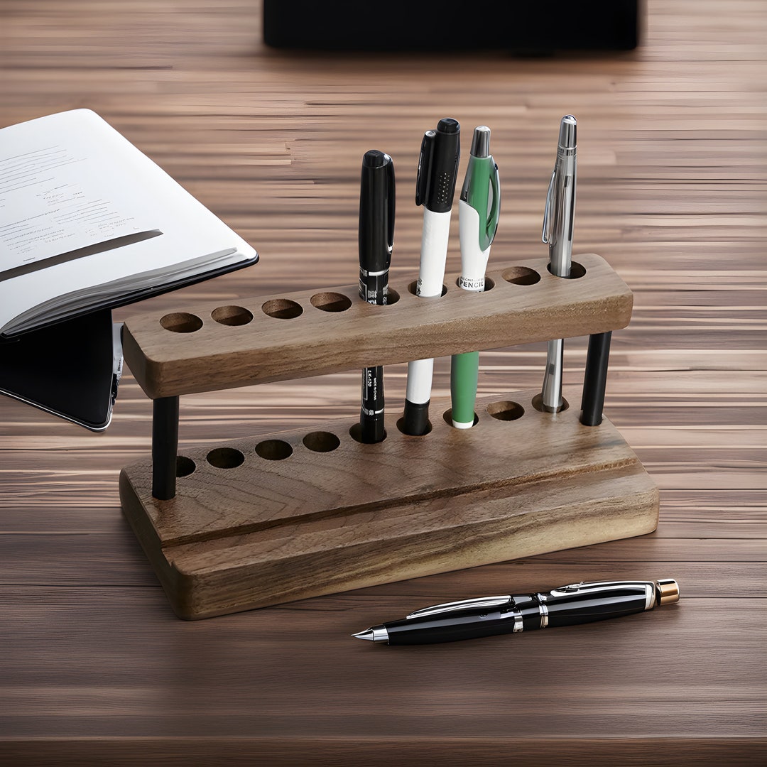 Wooden Pen Holder - Etsy