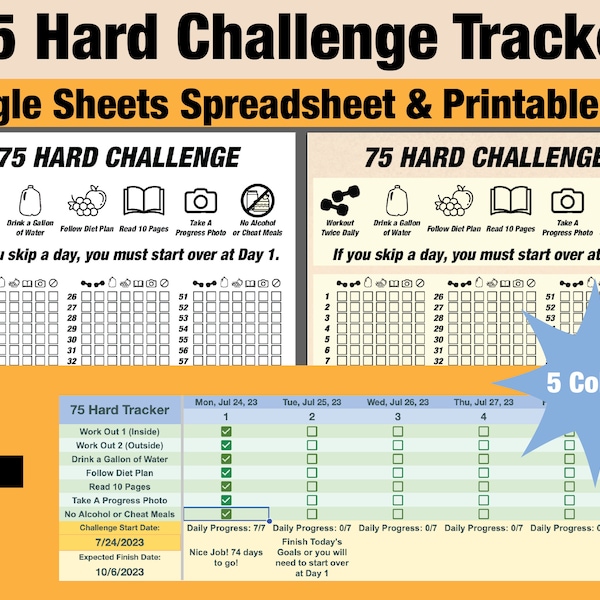 75 Hard Spreadsheet - Etsy