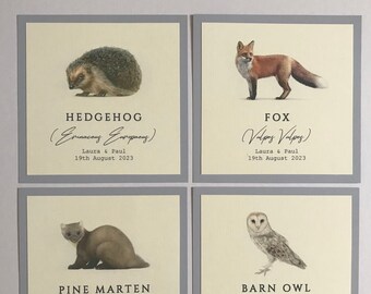 Illustrated Woodland Animal Table Numbers - Etsy UK
