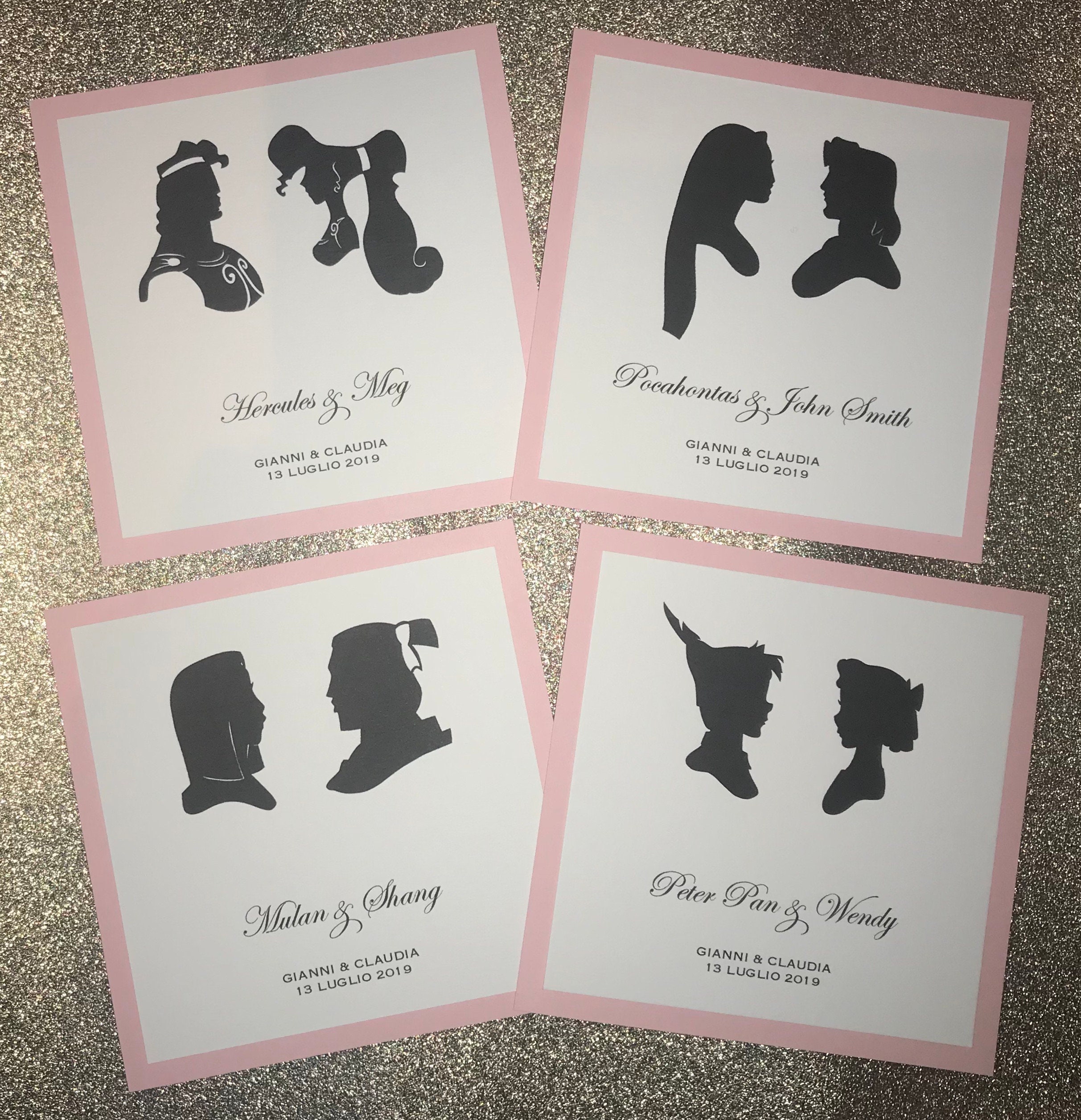Disney Couples Wedding Table Signs, Disney Fairytale Table Numbers ...