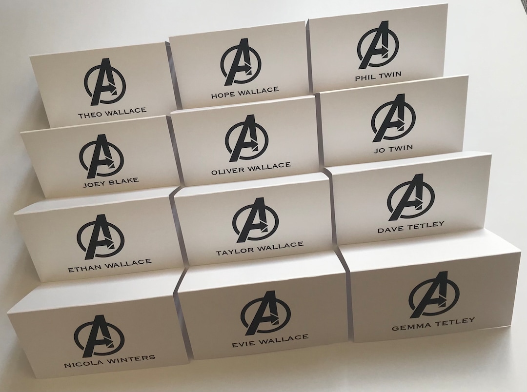 Superhero Place Cards, Comic Book Wedding Table Signs, Marvel Avengers ...