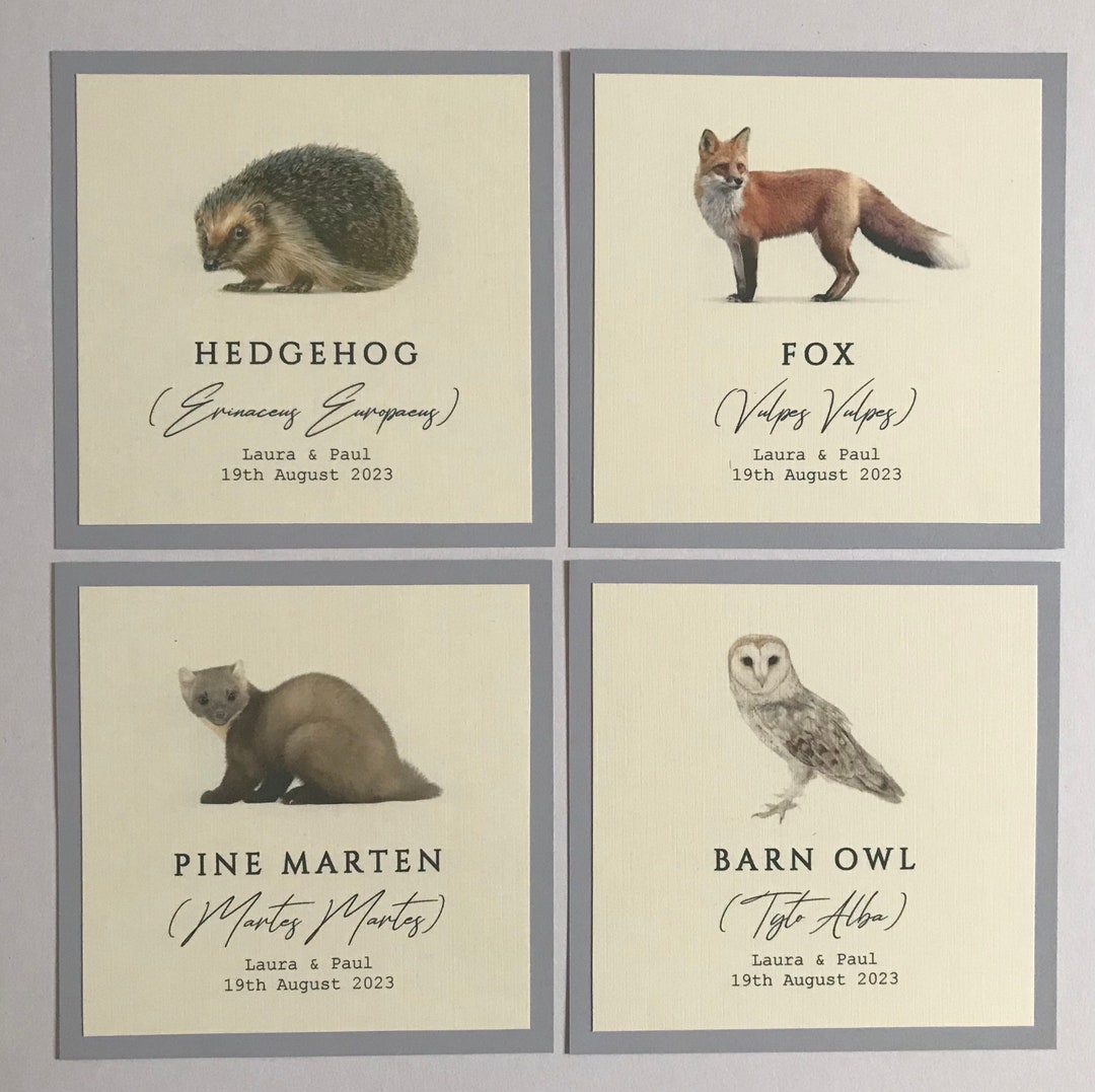 Woodland Animals Table Signs / Country Wedding Wild Animal Theme ...
