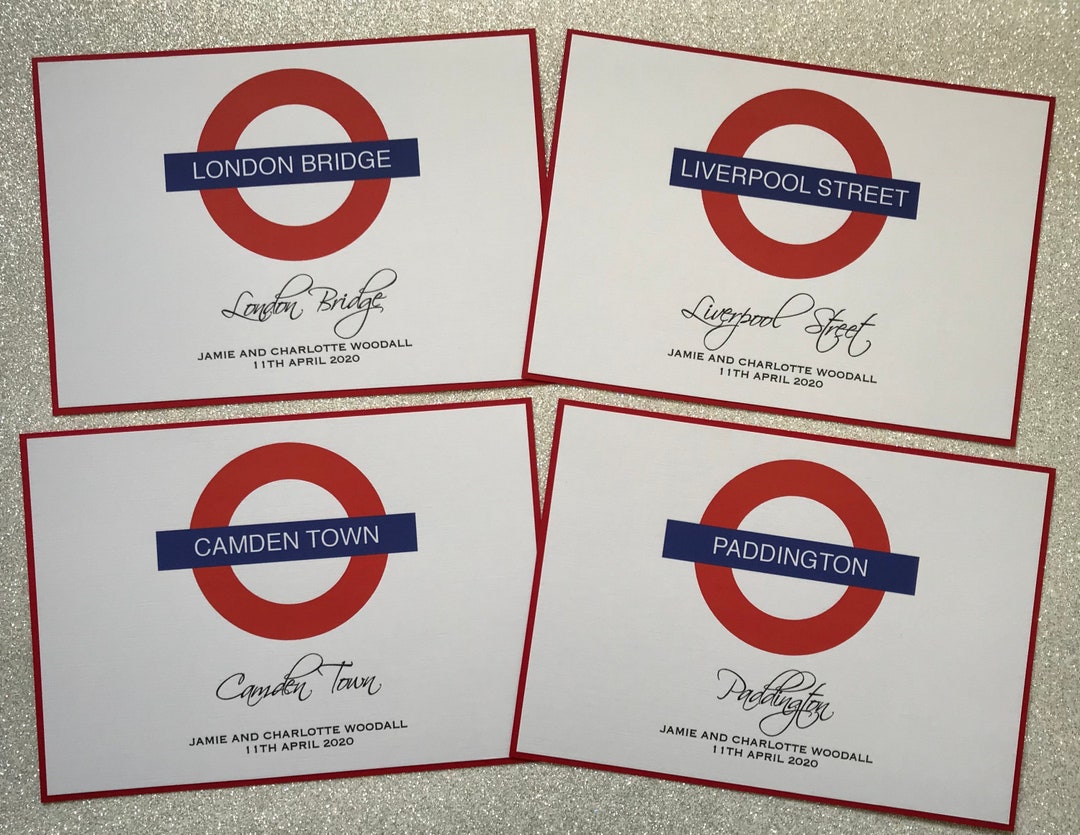London Underground Table Numbers, Tube Station Table, Personalised TFL ...