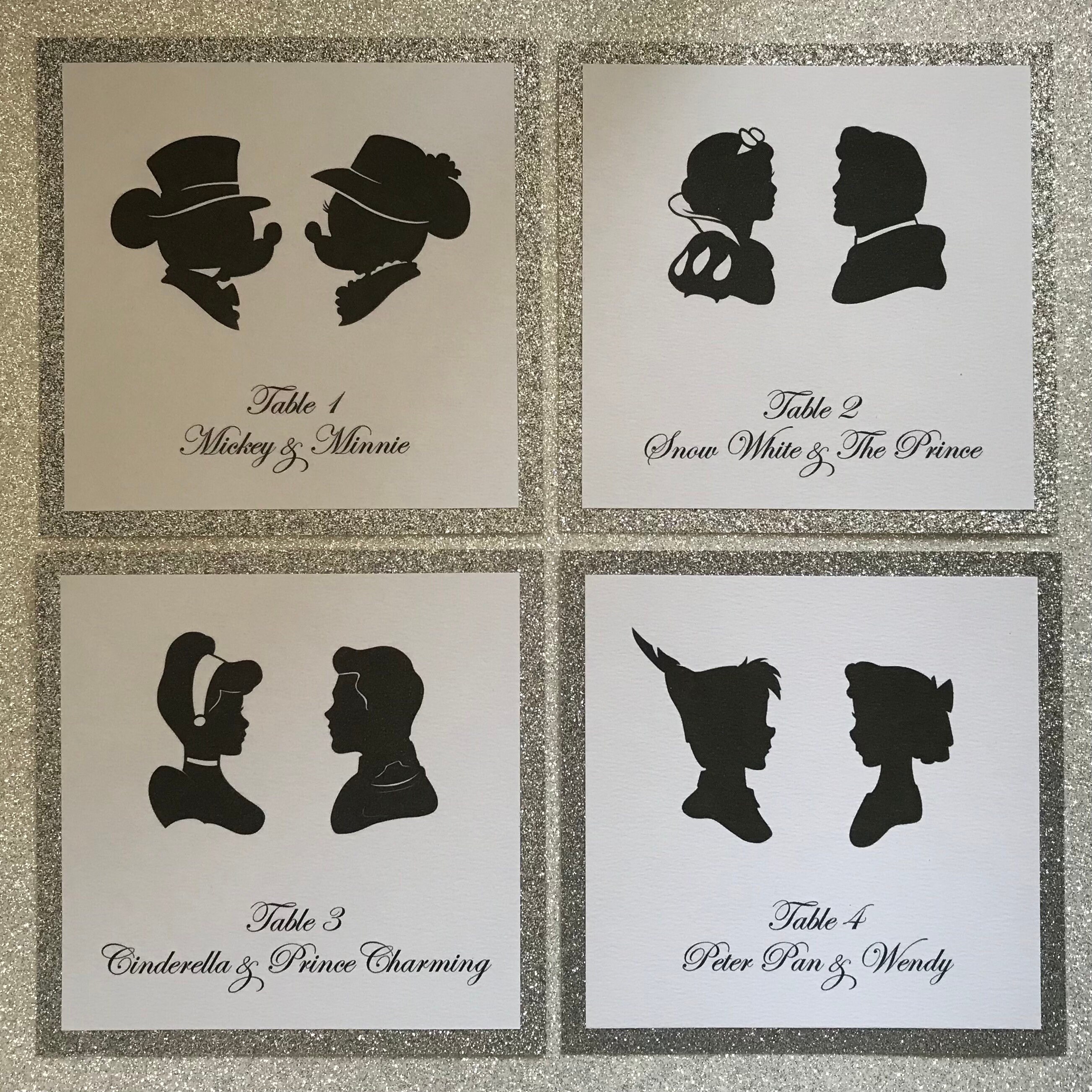 Disney Couples Wedding Table Signs, Disney Fairytale Table Numbers ...