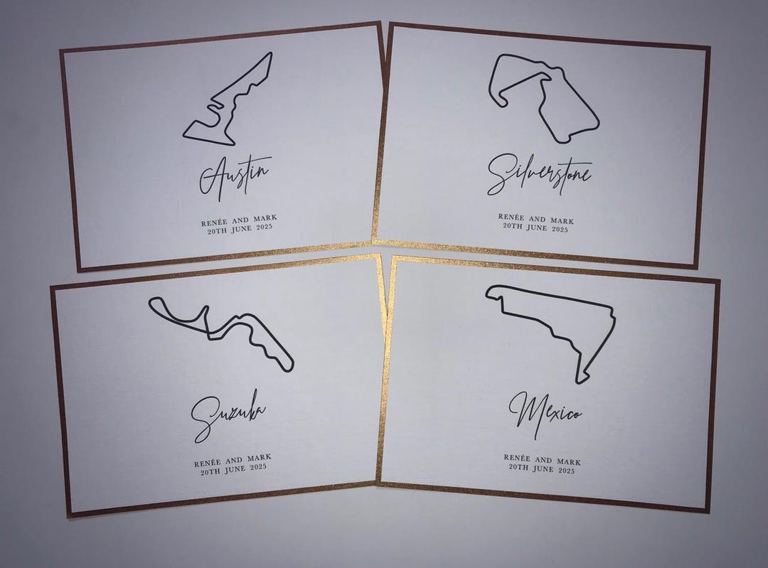 Formula 1 Wedding Table Numbers, Custom Grand Prix Circuit Signs - Etsy