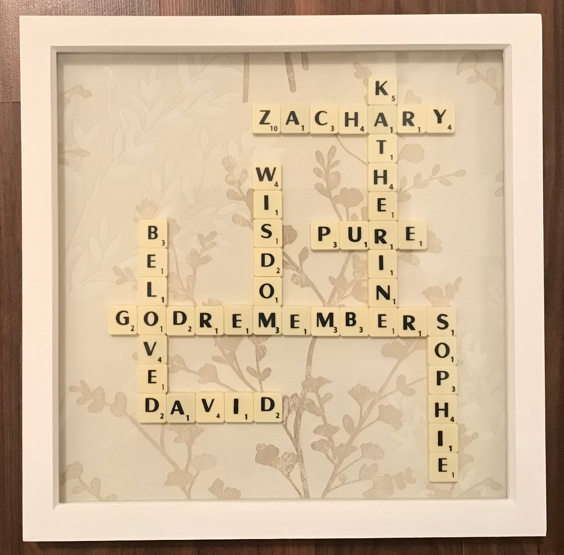 Christmas Family Tree Scrabble Frame, Unique Holiday Gift, up to 20 ...