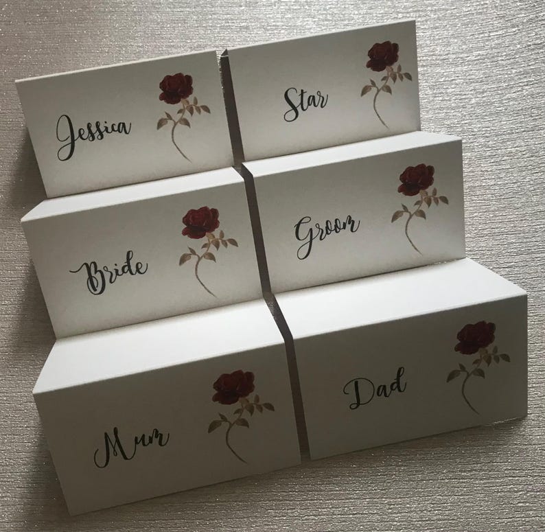 Personalised Disney Place Cards, Beauty & the Beast Place Name Cards ...