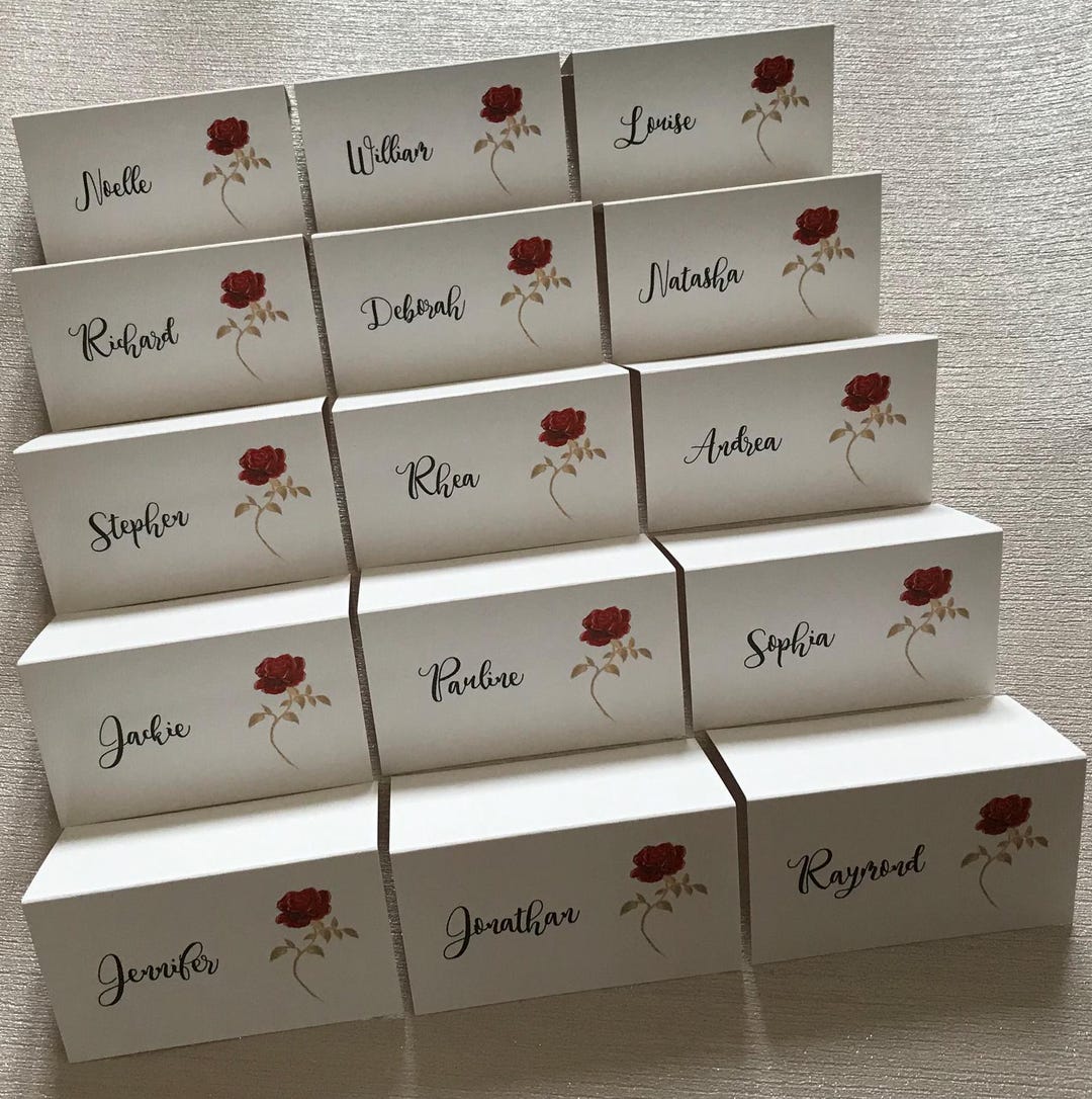 Personalised Disney Place Cards, Beauty & the Beast Place Name Cards ...