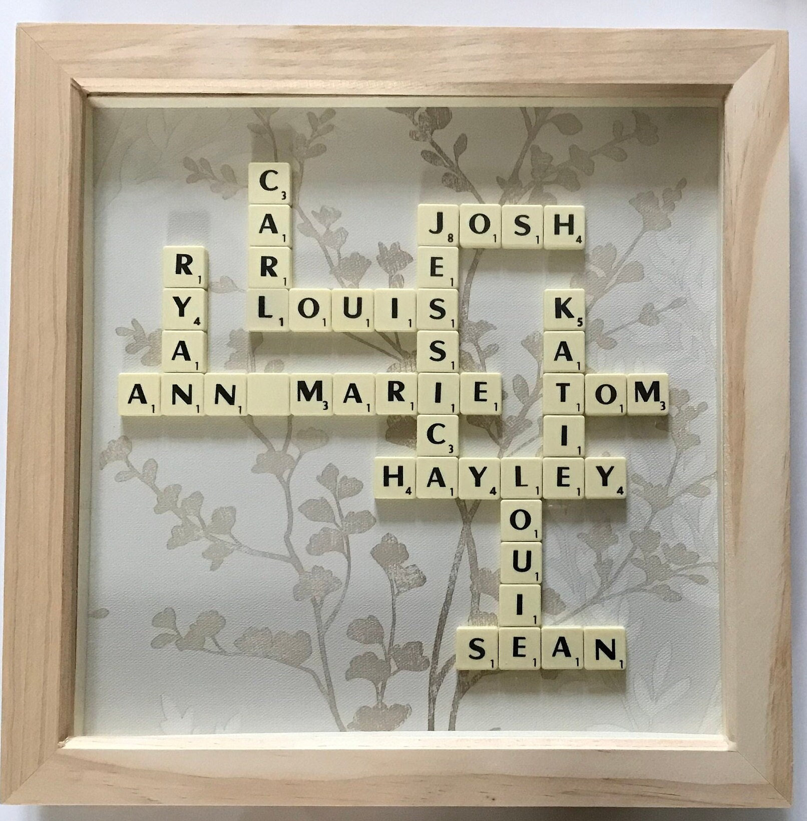 Christmas Family Tree Scrabble Frame, Unique Holiday Gift, up to 20 ...