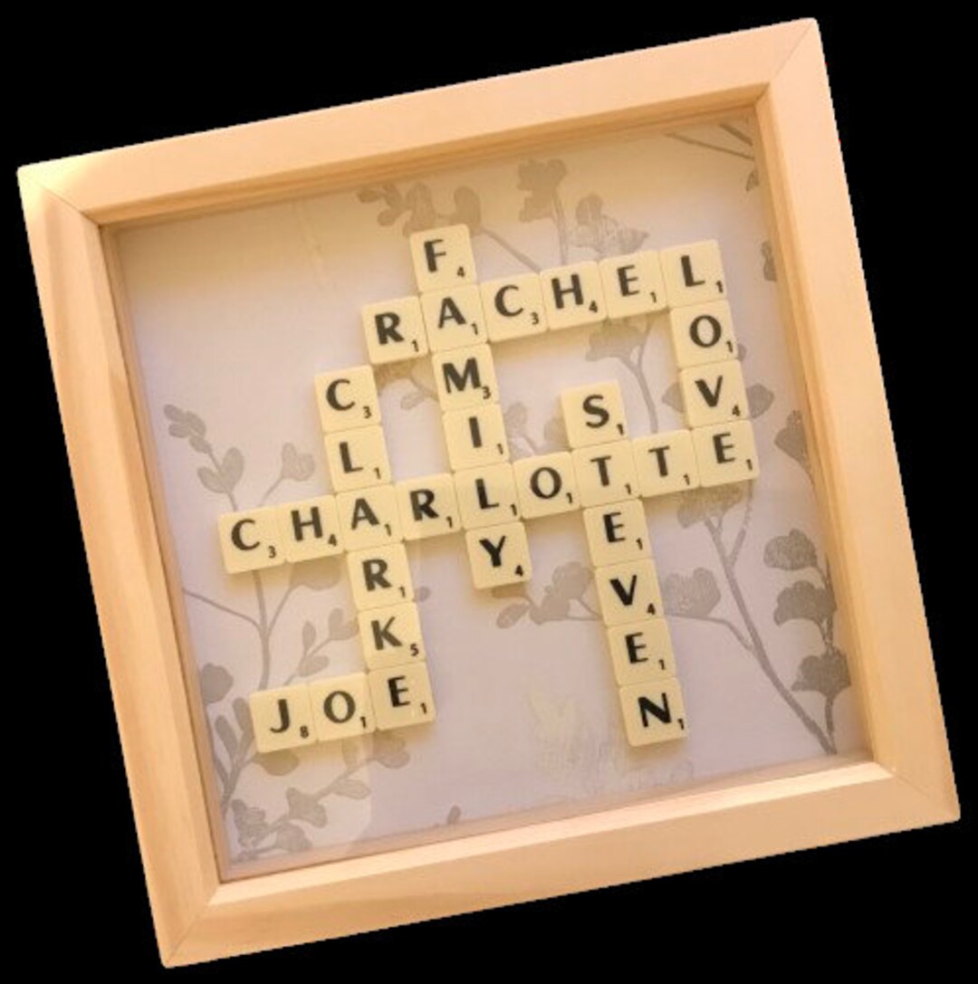 Christmas Scrabble Frame, Family Tree, Scrabble Family Names ...