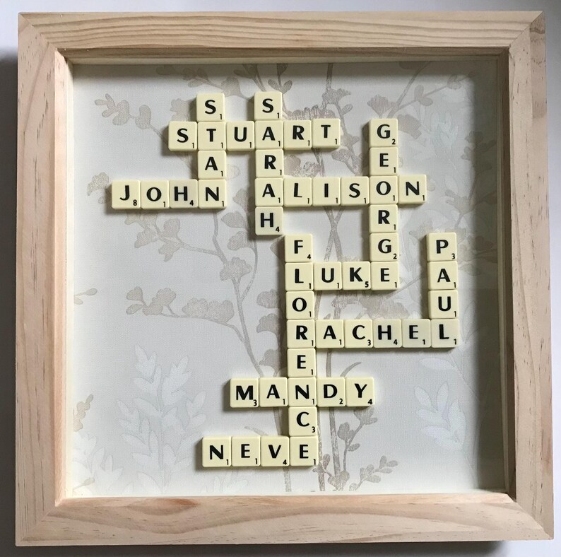 Christmas Family Tree Scrabble Frame, Unique Holiday Gift, up to 20 ...