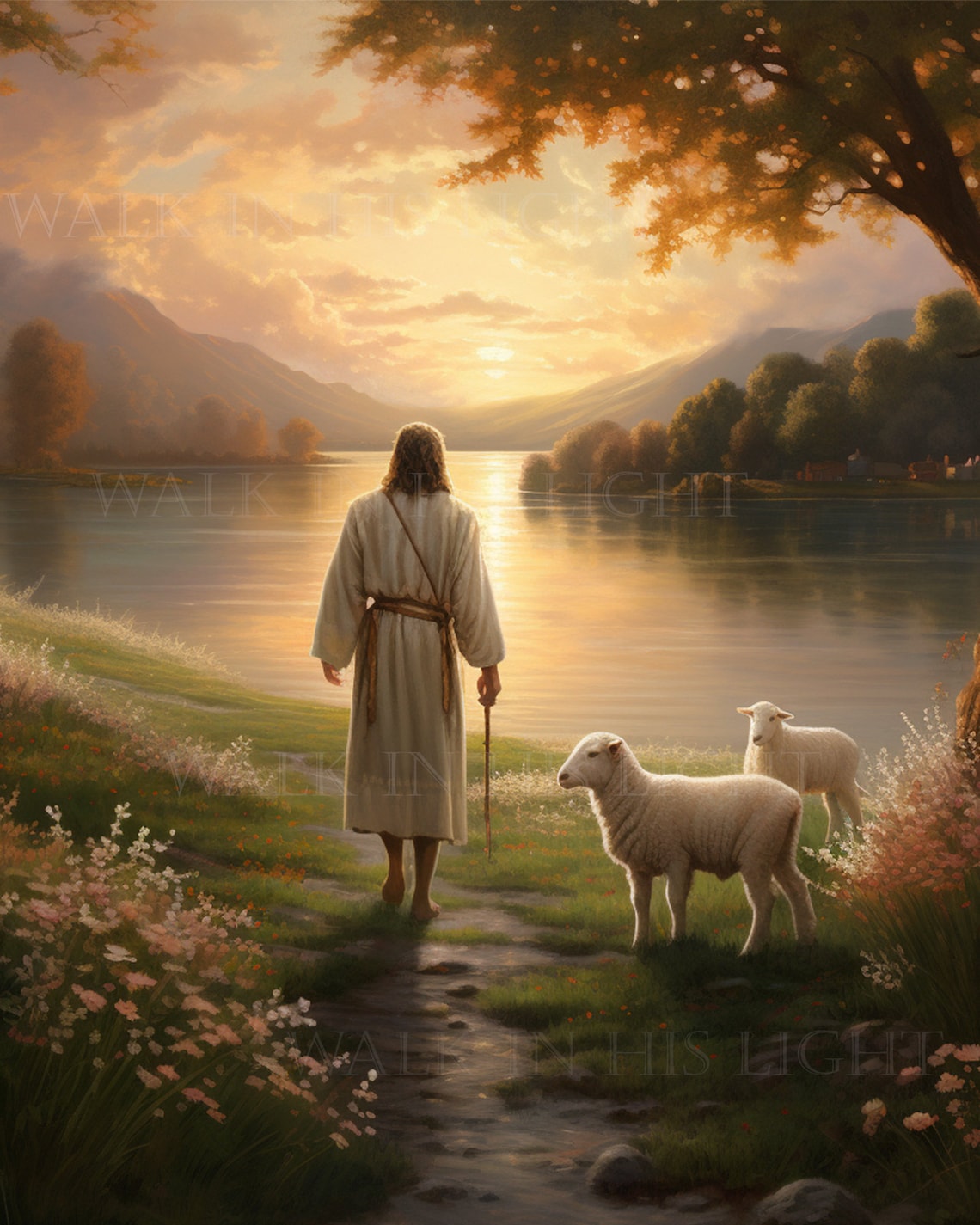 Walking With Us 11x14 Christian Art Painting of Jesus Christ - Etsy