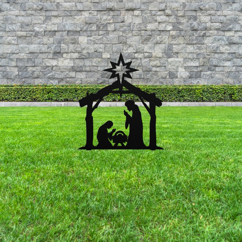 Metal Nativity Scene Sign, Metal Sign, Christmas Decoration, Winter ...