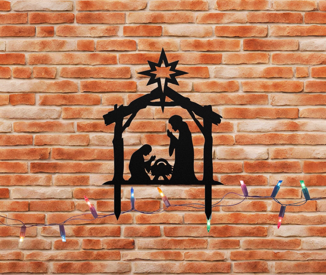 Metal Nativity Scene Sign, Metal Sign, Christmas Decoration, Winter ...