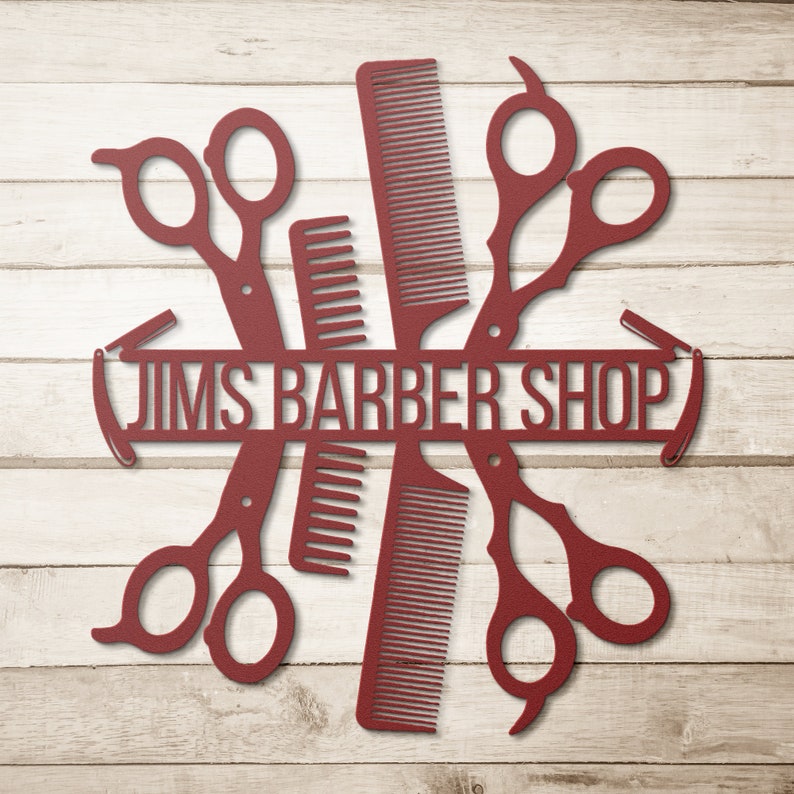 Personalized Metal Barber Shop Sign, Metal Sign, Haircut Sign, Barber ...