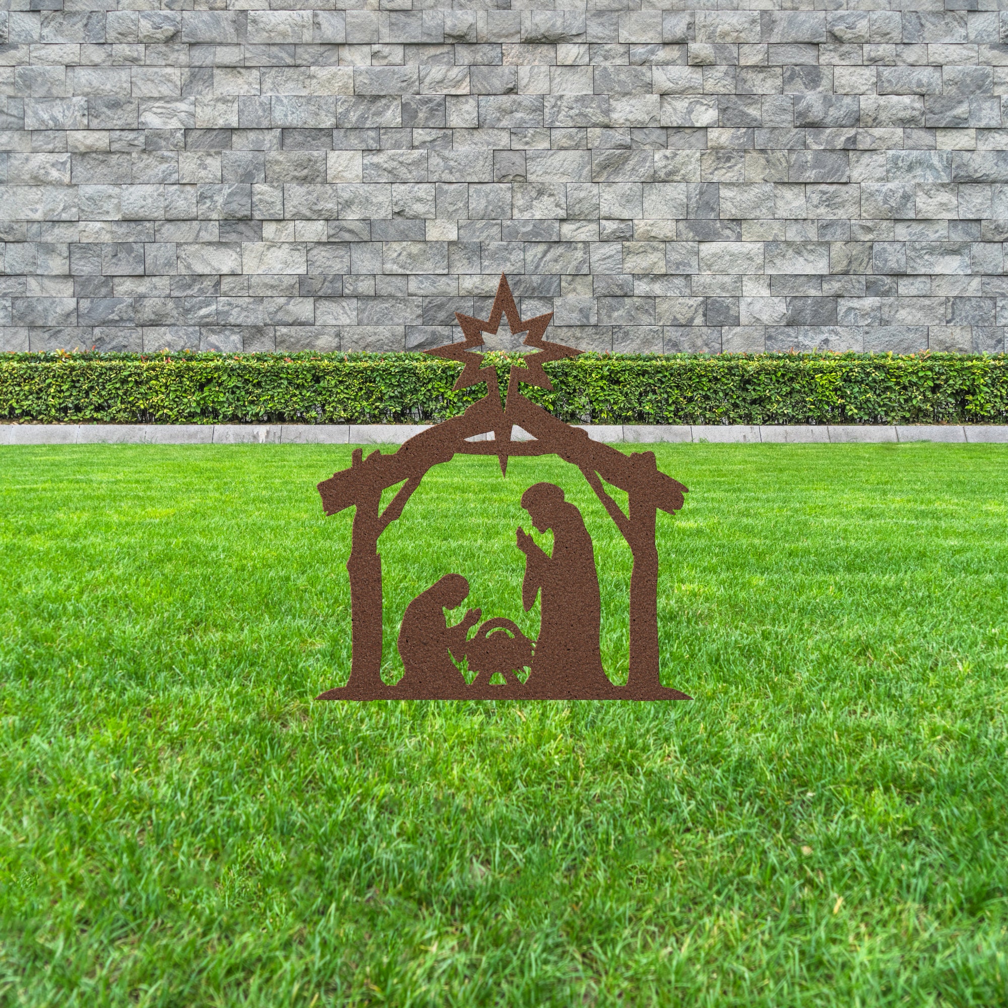 Metal Nativity Scene Sign, Metal Sign, Christmas Decoration, Winter ...