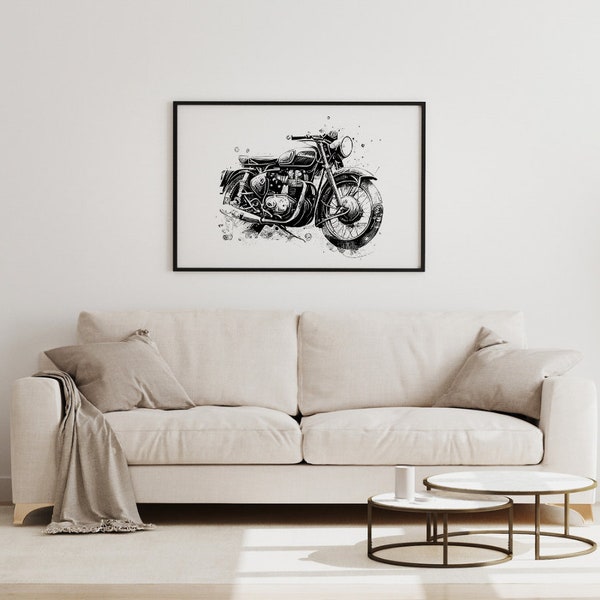 Motorcycle Art Print - Etsy
