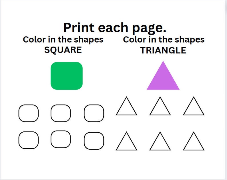 Coloring Shapes for Preshoolers, Printable Coloring Shapes for ...
