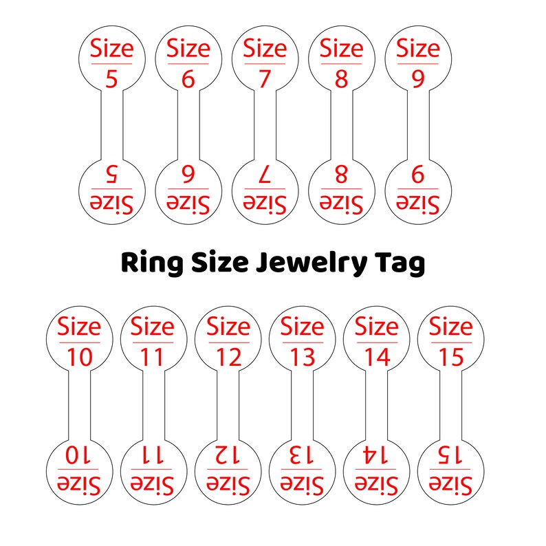 Ring Size Tag Stickers: Jewelry Display Cards (100 PCS) - Etsy