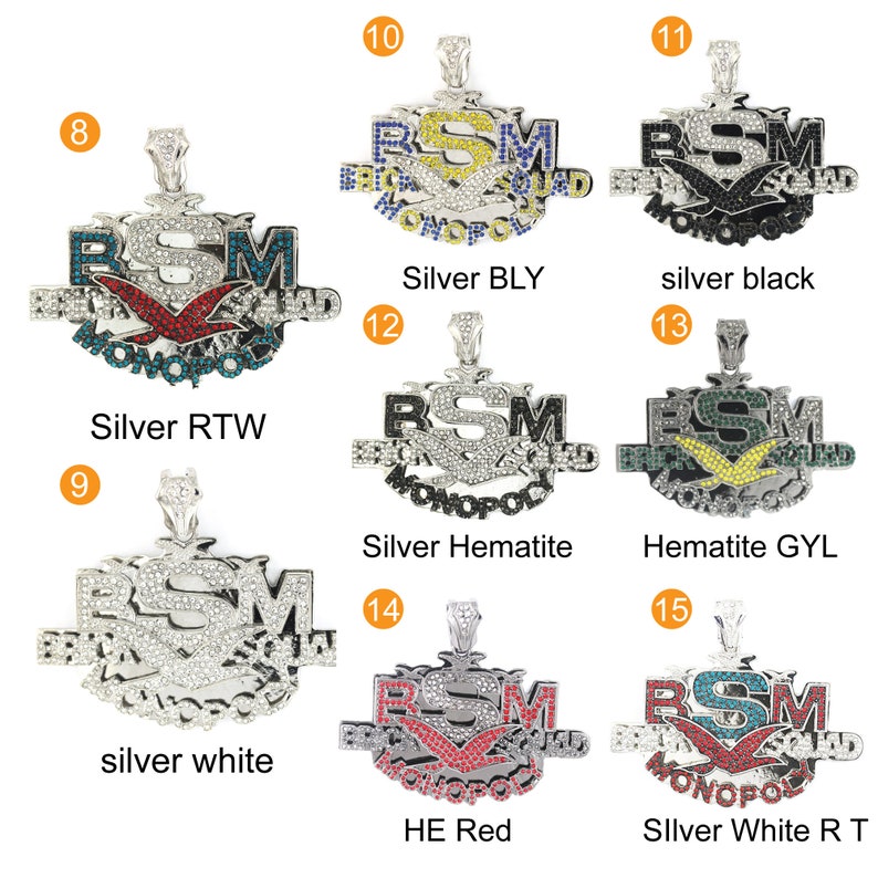 BSM Brick Squad Monopoly Hip Hop Pendant,iced Out Bling CZ Stone ...