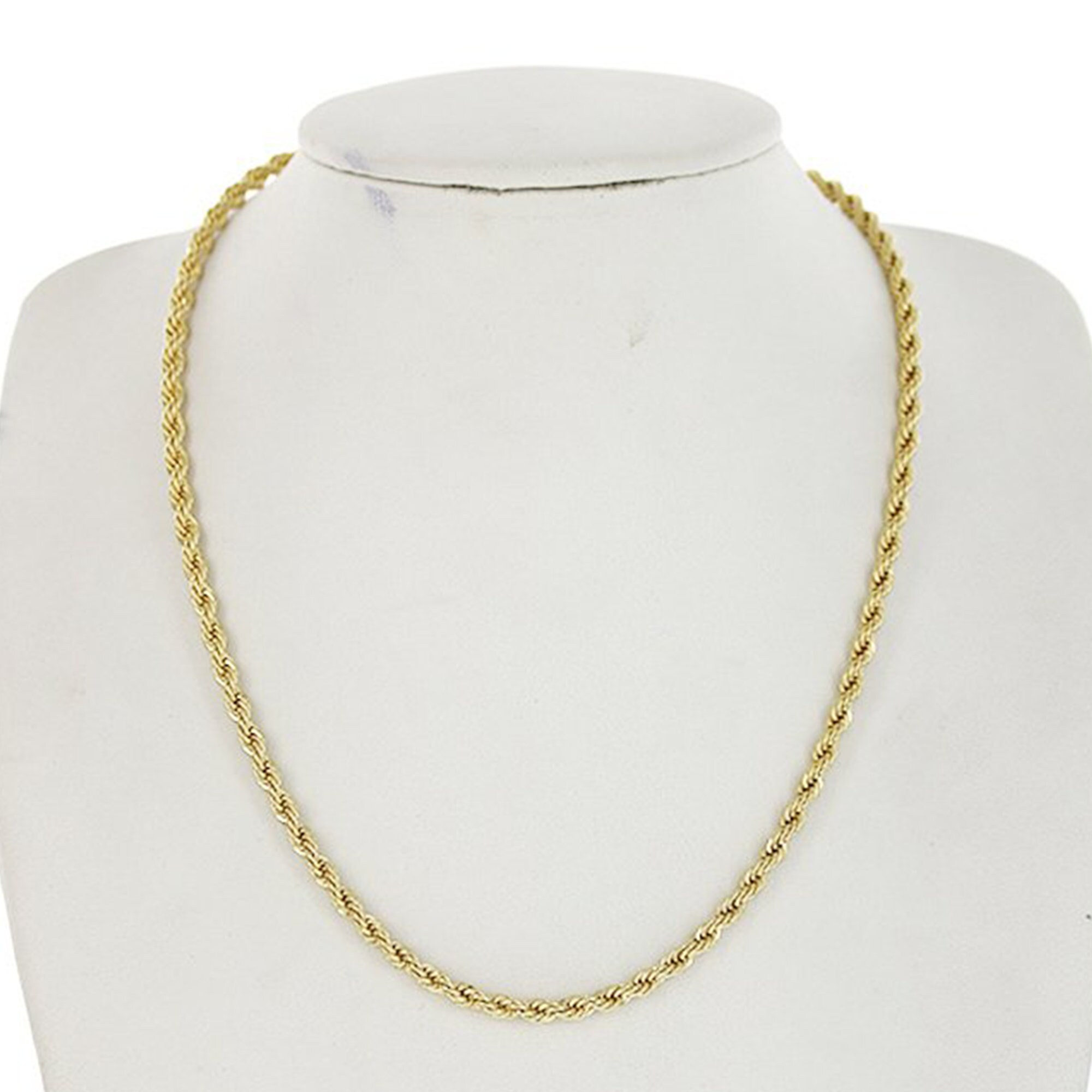 2.4 MM Gold Rope Chain, Long Rope Chain for Women, Dainty Figaro Curb ...