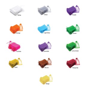 4"x5" Sheer Organza Bags, Jewelry Candy Packing Pouch, Makeup and Party ...