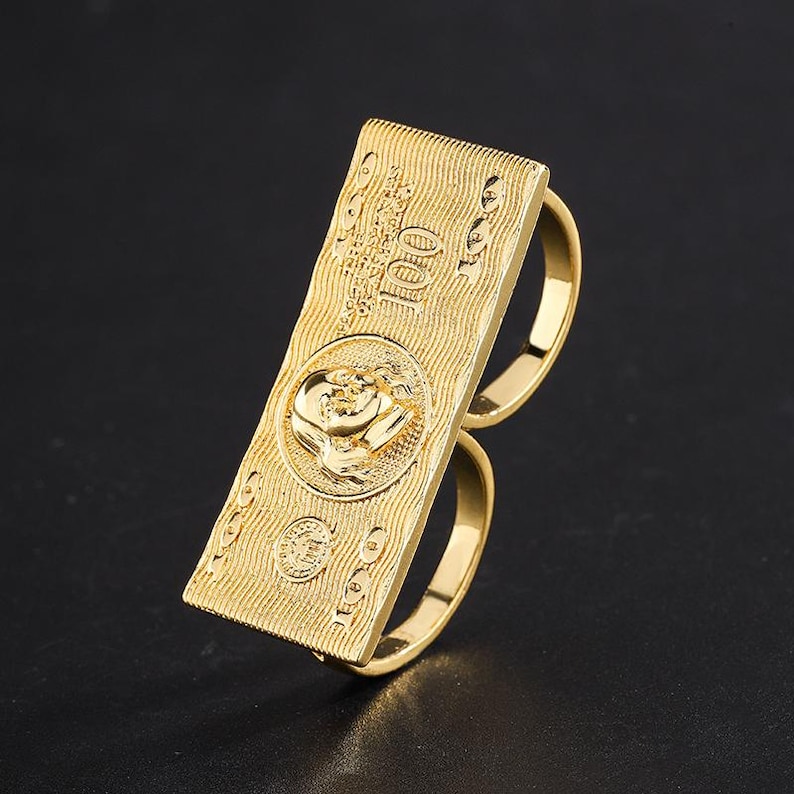 Fashionable Two-finger 100 Dollar Bill Ring - Money Lover's Accessory ...