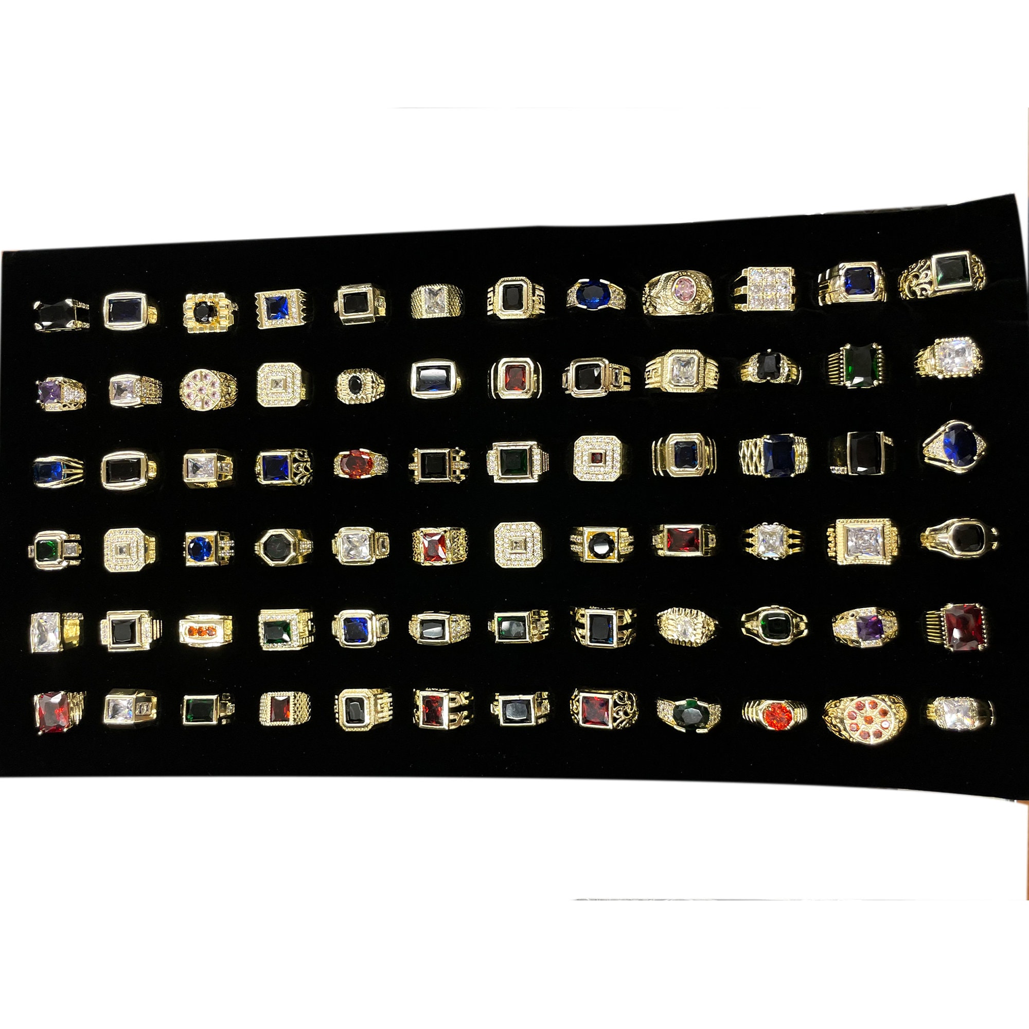 Bulk Assorted CZ Stone Men Ring, Promise Engagement Ring for Him ...