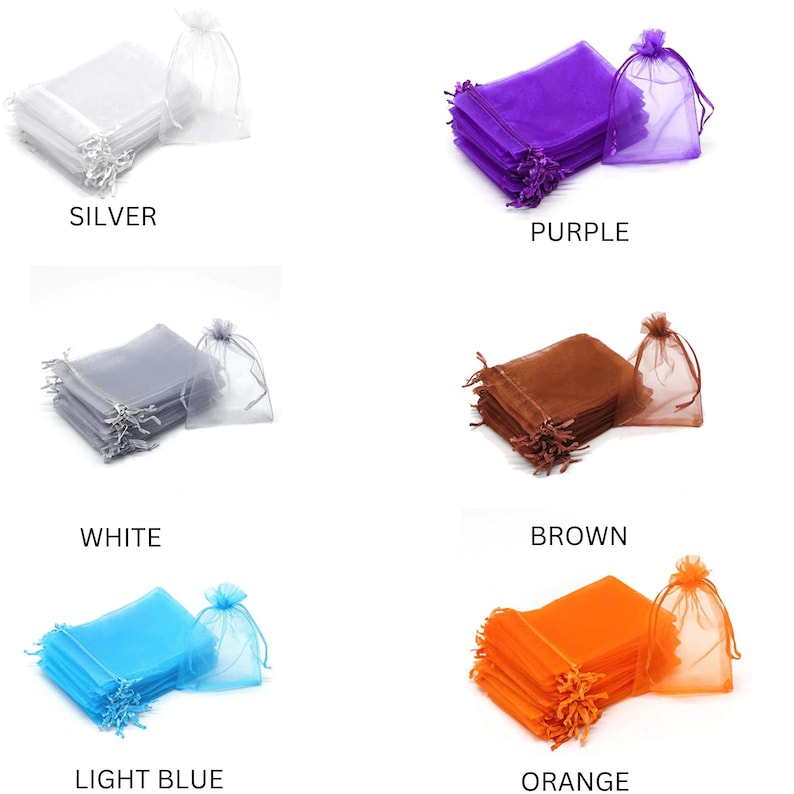 4"x5" Sheer Organza Bags, Jewelry Candy Packing Pouch, Makeup and Party ...