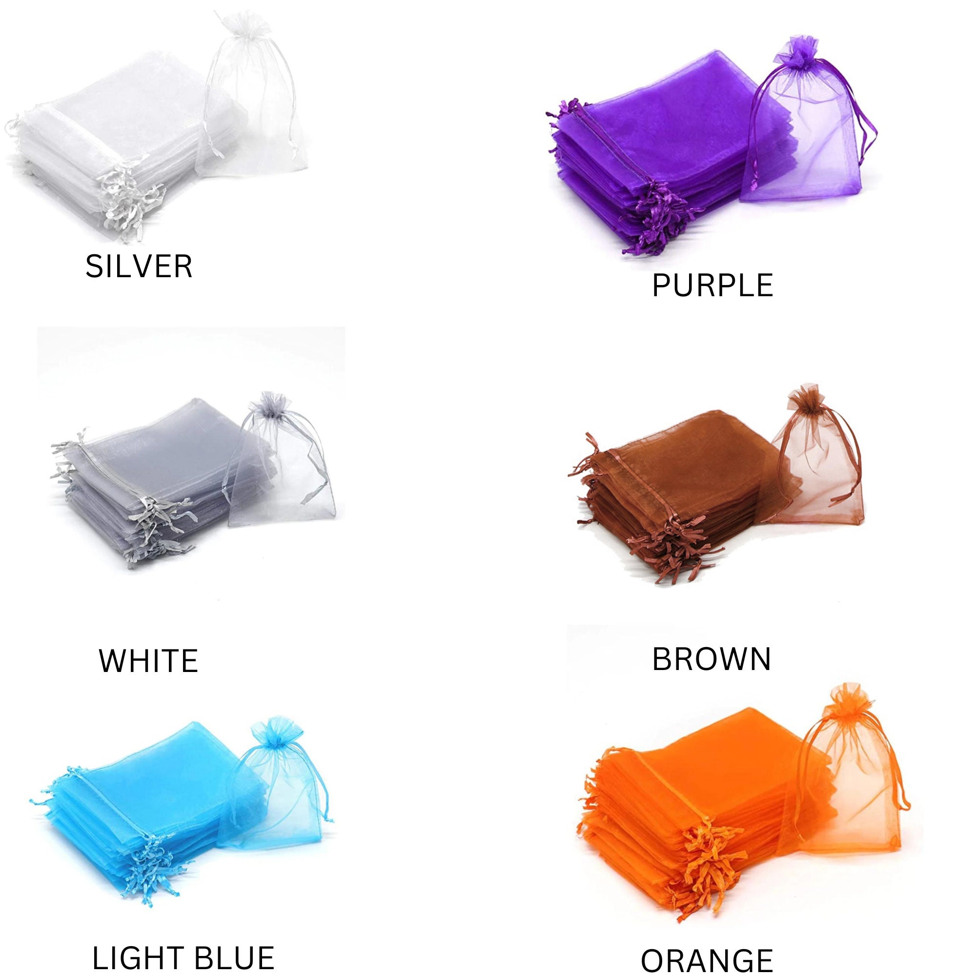 4"x5" Sheer Organza Bags, Jewelry Candy Packing Pouch, Makeup and Party ...