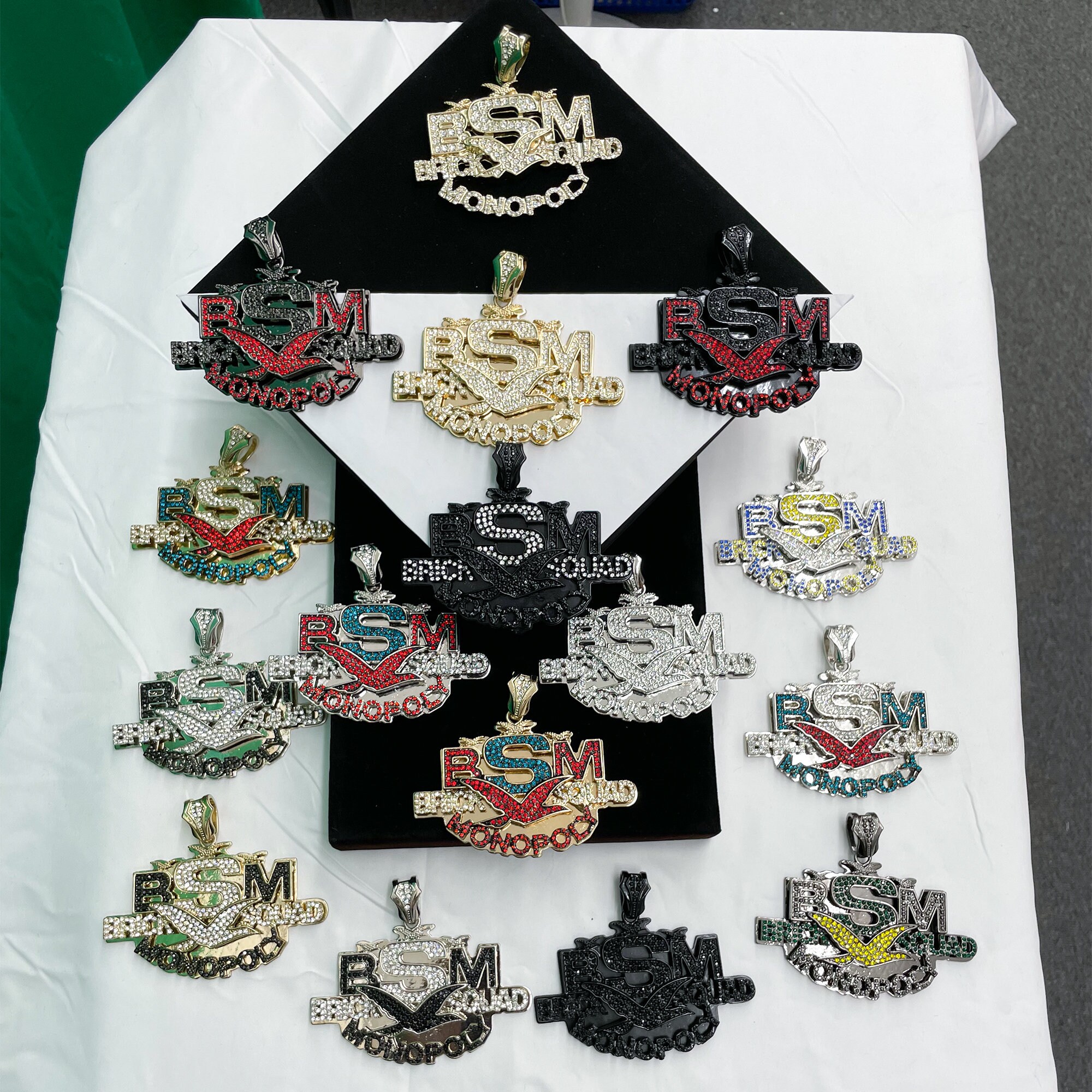 BSM Brick Squad Monopoly Hip Hop Pendant,iced Out Bling CZ Stone ...