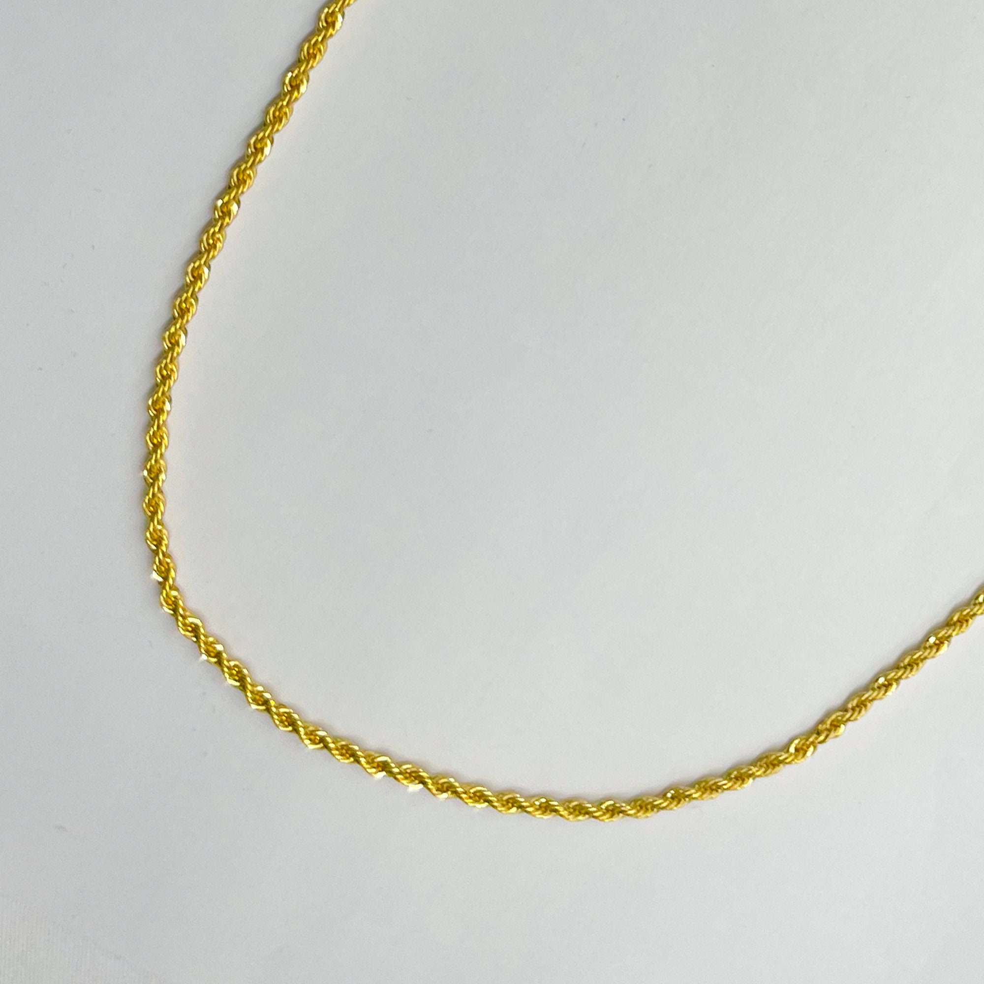 2.4 MM Gold Rope Chain, Long Rope Chain for Women, Dainty Figaro Curb ...