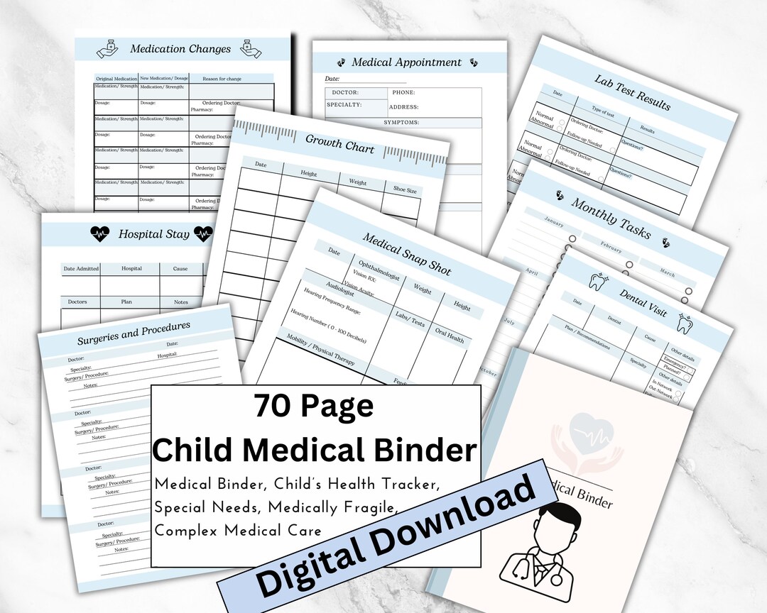 Special Needs Child Medical Planner | Health Tracker (printable PDF) - Etsy