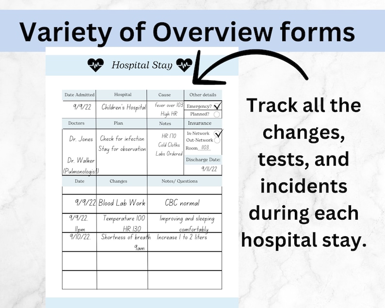 Special Needs Child Medical Planner | Health Tracker (printable PDF) - Etsy