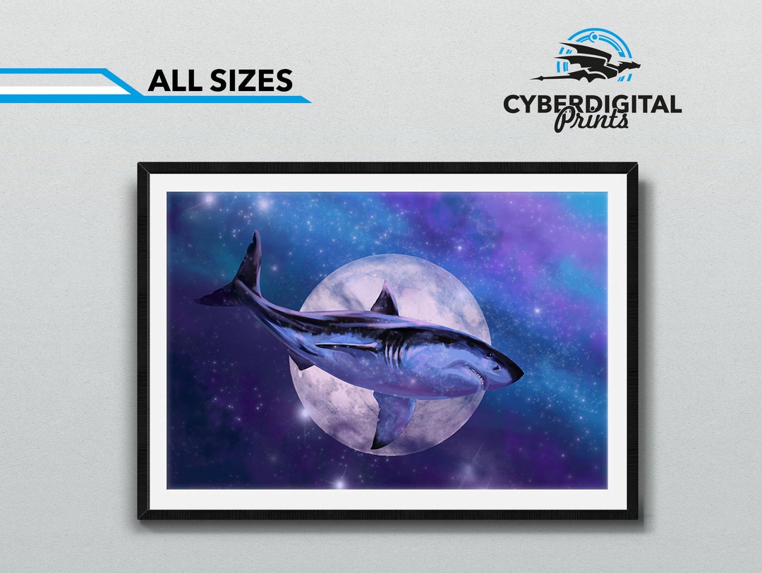 Space Shark [cosmic Style | Space Print | Modern Art | Sci-fi | Space ...