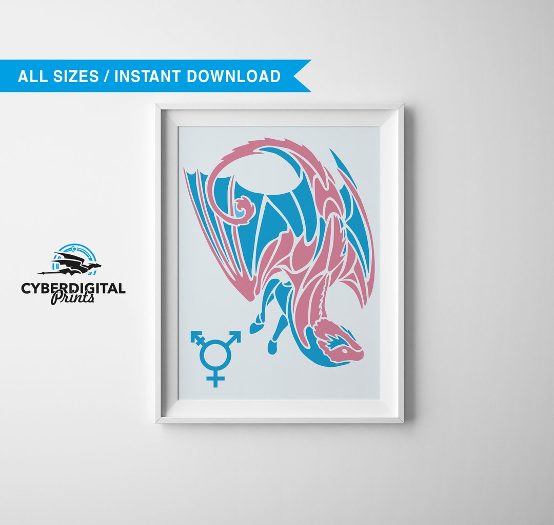 Pride Dragon [transgender Poster | LGBTQ+ Poster | Dragon Poster ...