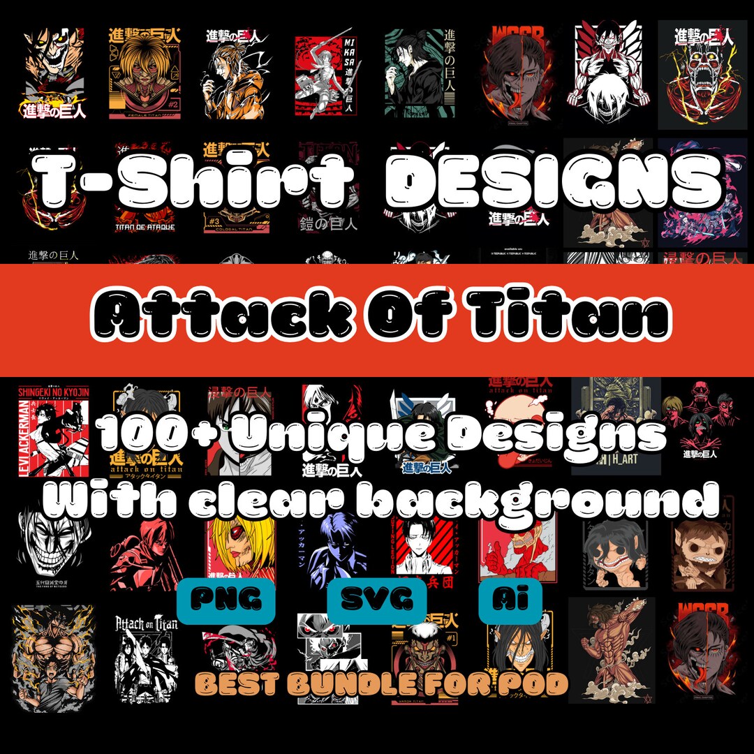 100 Attack of Titan Bundle Png Designs With CLEAR Background, Attack of ...