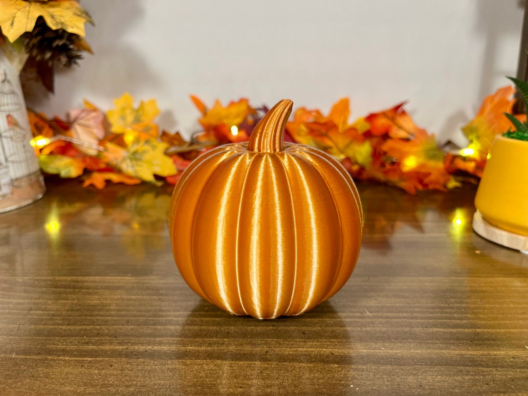 Bronze Pumpkin Tabletop Decoration, Metallic Indoor Halloween Decor ...