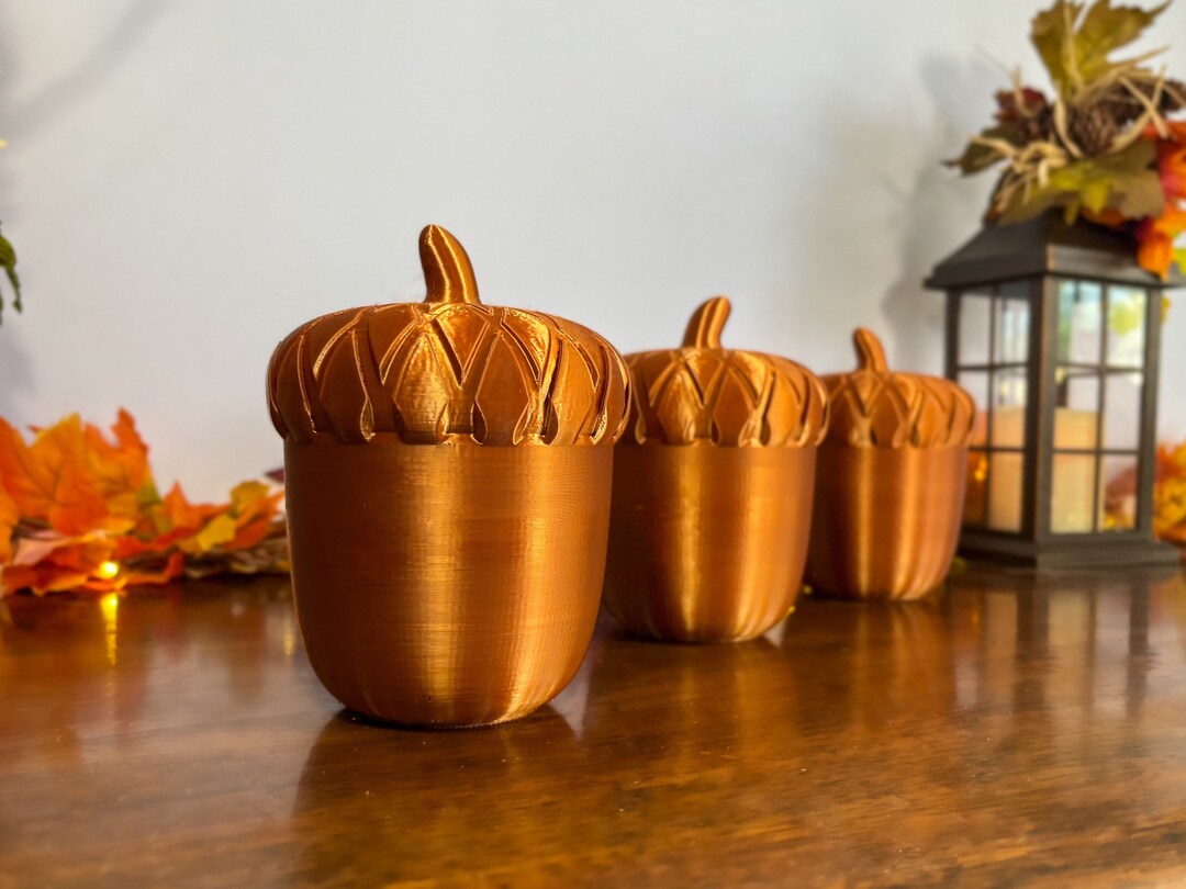 Bronze Acorn 3 Pcs, Metallic Indoor Fall Decoration, Thanksgiving ...