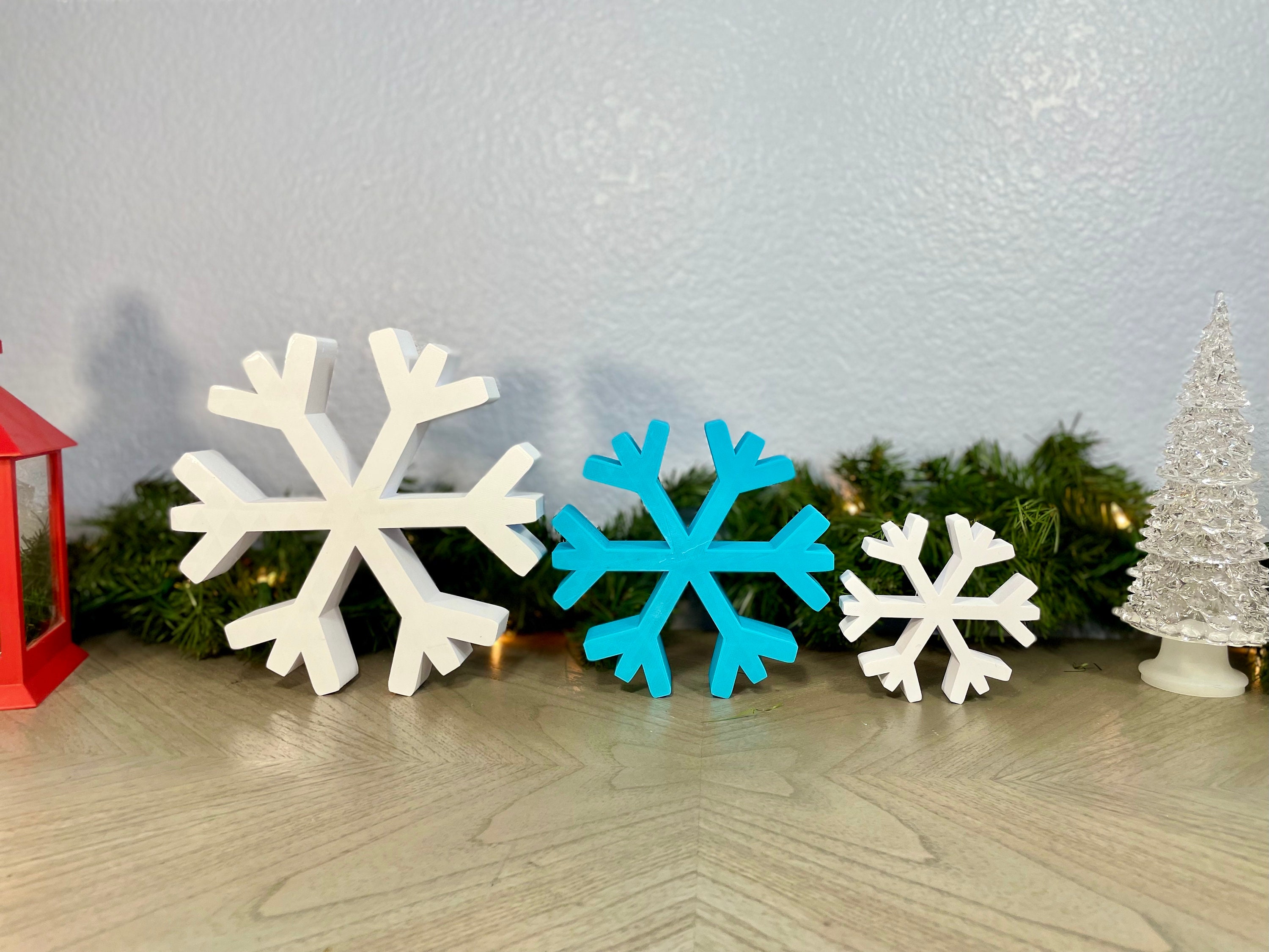 Snowflake 3 Pack, Chunky Winter Decoration, Indoor Christmas Blocks ...