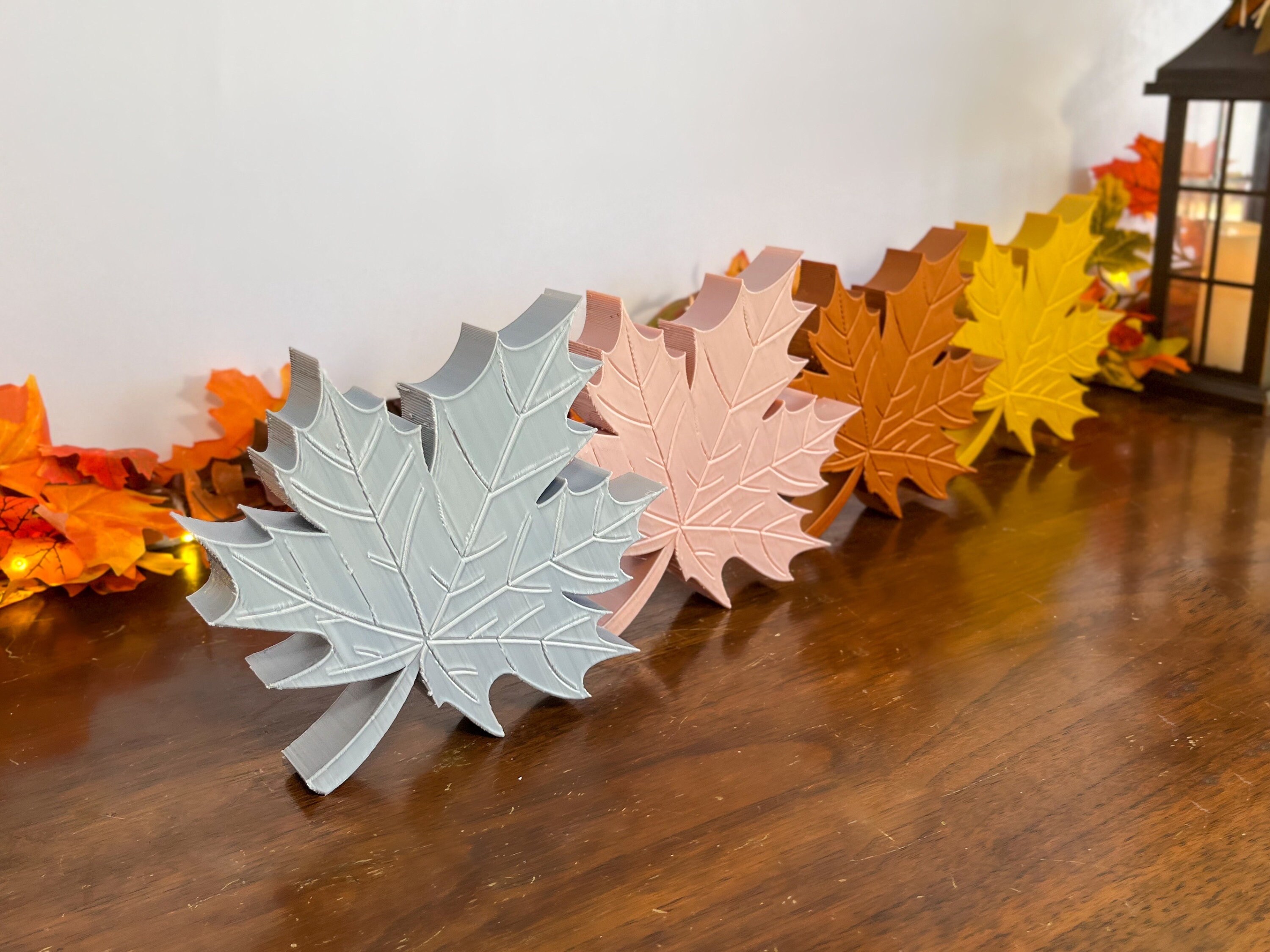 Metallic Maple Leaves 4 Pack, Fall Home Decoration, Autumn Mantel ...
