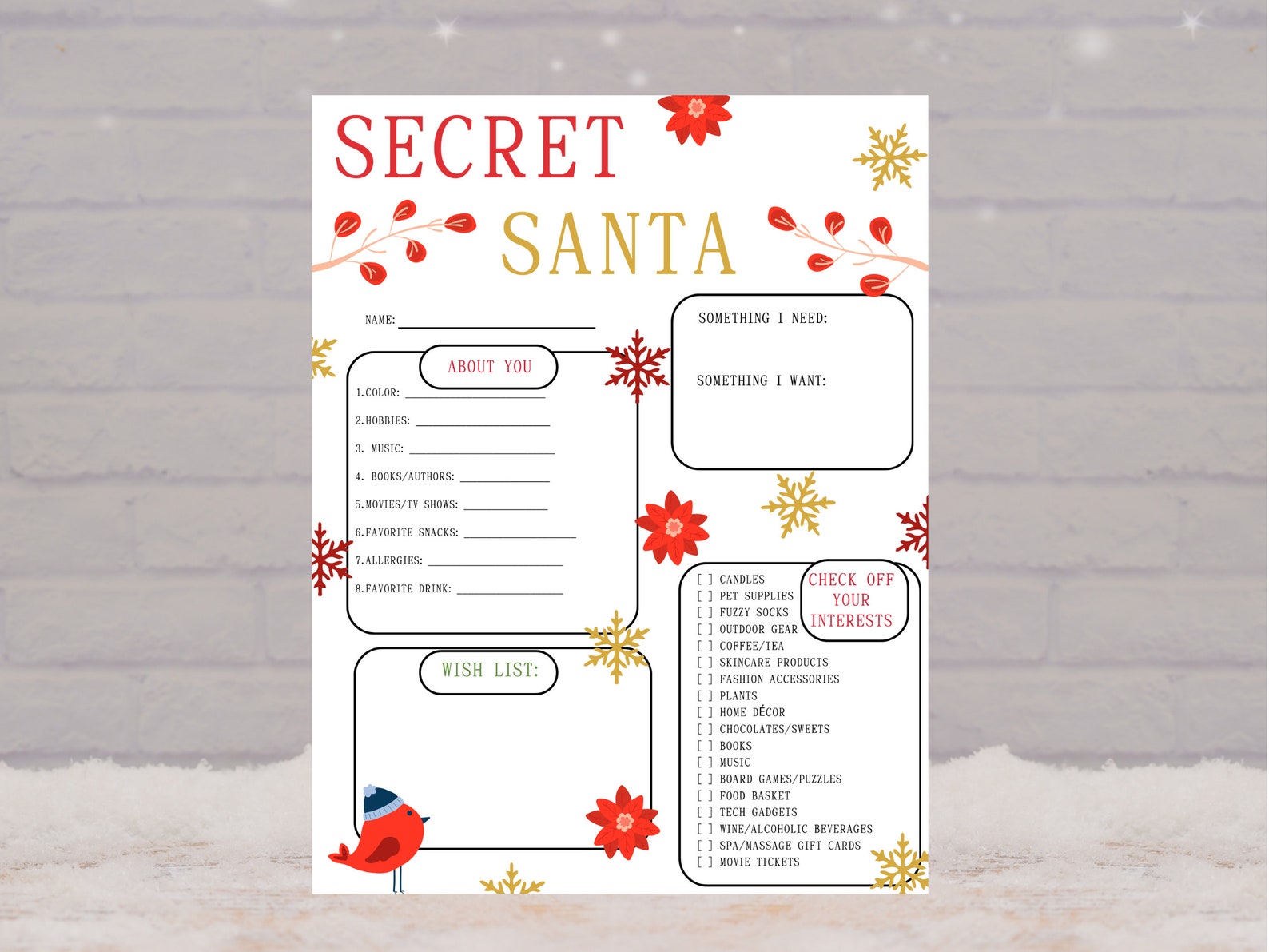 Secret Santa Questionnaire Work, Christmas Party, Work, Secret Santa ...