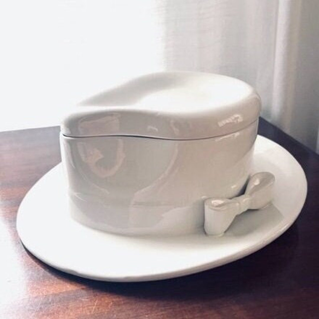 Raymor Mancer 60's Ceramic Fedora Hat Shaped Lidded Box - Etsy