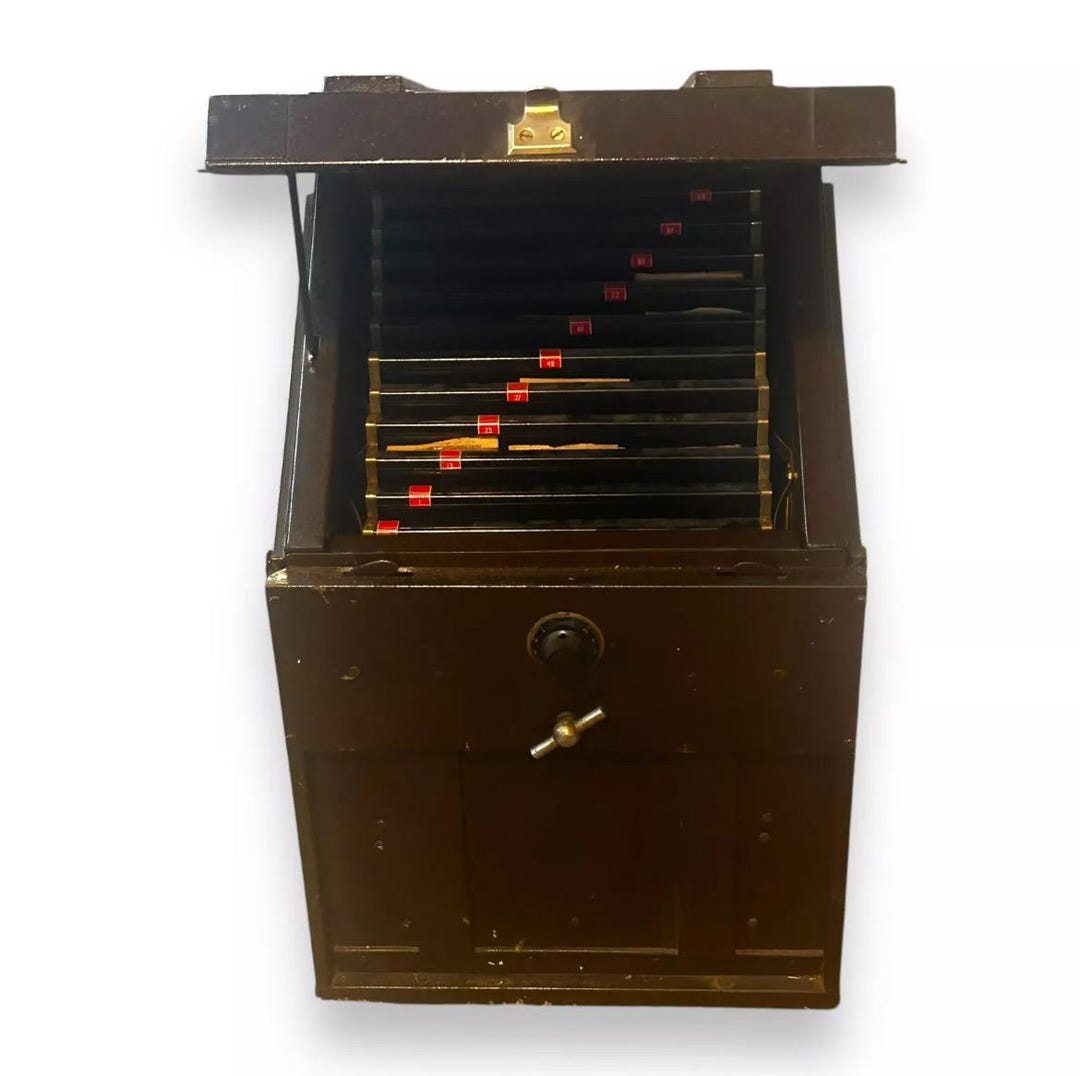 Antique Mccaskey Visible File Cabinet Register System Alliance Ohio ...