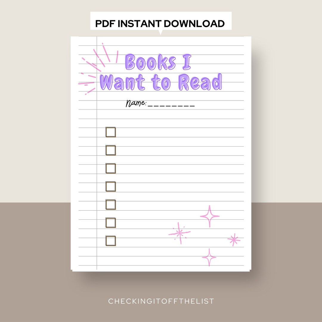 Reading Check List Books I Want to Read List Reading Tracker Book List ...